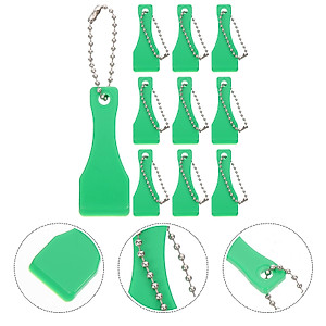 MILISTEN 10Pcs Scraper Tool Keychain for Lottery, Plastic Scraper Tool, Multi-Purpose Scraper Non-Scratch Cleaning Tool, Sticker/Label Remover Tool, Scoop Shape Key Ring Scratcher
