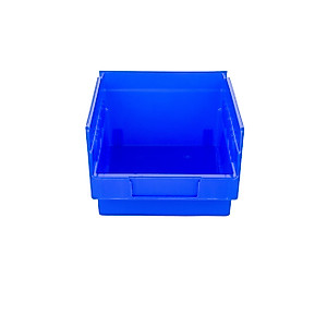 Hudson Exchange 12 x 6 x 4" Plastic Nesting Storage 12” Shelf Bin Container - 15 lb Capacity (Blue)