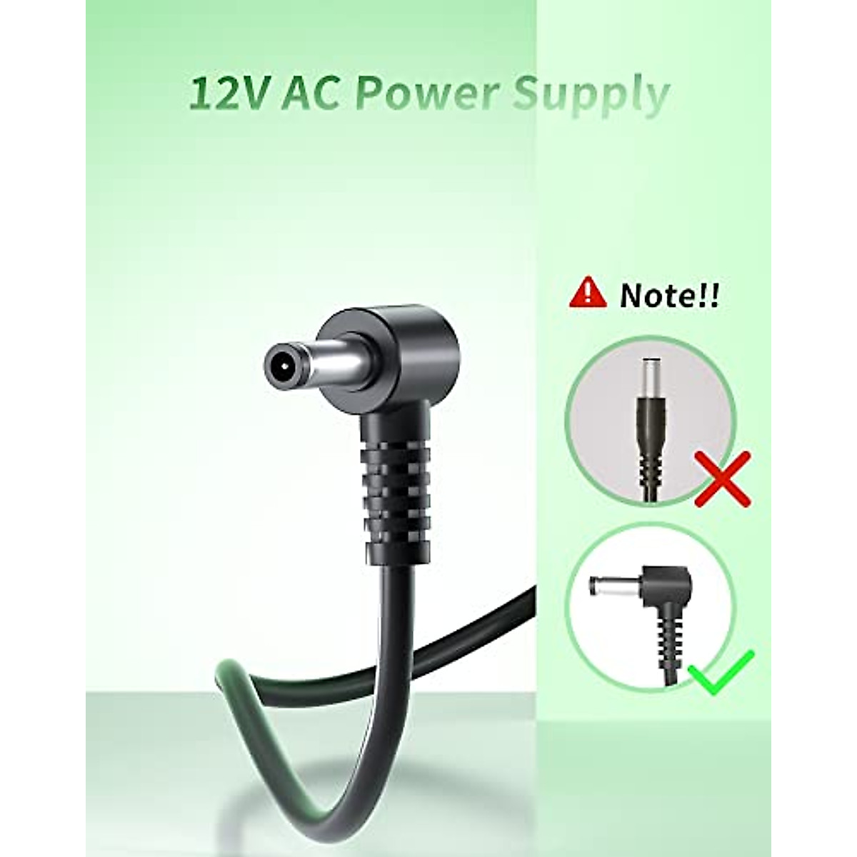 Replacement for Casio Privia Power Cord 12V AC Adapter Compatible with Casio Privia Digital Piano Keyboard Power Supply, Compatible with AD-A12150LW AD-A12150 PX WK CDP AP CTK Series