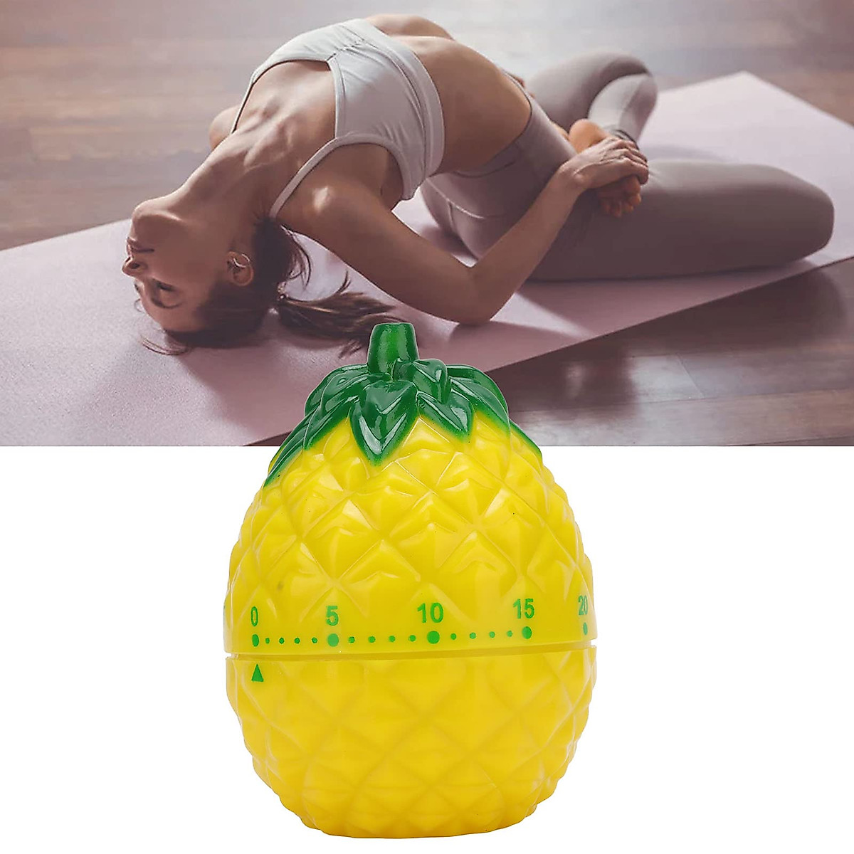 BuyWeek Pineapple Timer, Baking Timer Plastic Cute Kitchen Cooking Timer Reminder for Home (6.4x6.4x8.7cm)