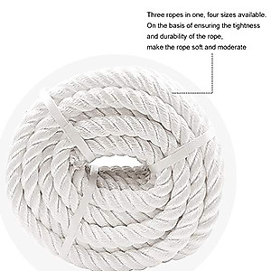 Aoneky 1/2 5/8 3/4 7/8 inch Nylon Twisted Rope - White Pull Rope Cord (3/8 inch x 100 ft)