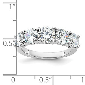 IceCarats 925 Sterling Silver Cubic Zirconia CZ 5 Stone Anniversary Wedding Band Ring Size 7