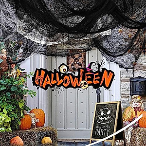 Xgunion Halloween Creepy Cloth 6Pcs 30×72inch Halloween Black Spooky Scary Creepy Gauze Cloth Decor Creepy Cloth Halloween Decorations for Party Indoor Outdoor (4Black + 2White)
