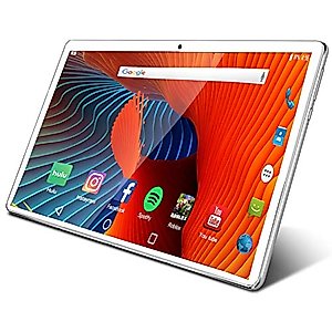 ZONKO Tablet 10.1 inch Android Tablet with 2GB+32GB, 3G Phone Tablets & Dual Sim Card & 2MP+ 5MP Dual Camera, Quad Core Processor, 1280x800 IPS HD Display,GPS, FM (Silver)
