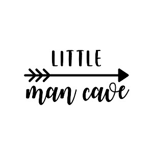 Vinyl Wall Art Decal - Little Man Cave - 8" x 15" - Trendy Inspiring Lovely Kids Quote Sticker for Home Boys Room Toddlers Bedroom Nursery Playroom Kindergarten Daycare Fun Decor (Black)