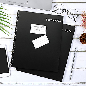 Monthly Planner/Calendar 2023-2024 - 2023-2024 Monthly Planner, Jul. 2023 - Dec. 2024, 18-Month Planner with Tabs & Pocket & Label, Contacts and Passwords, 8.5" x 11", Thick Paper, Twin-Wire Binding - Black by Artfan