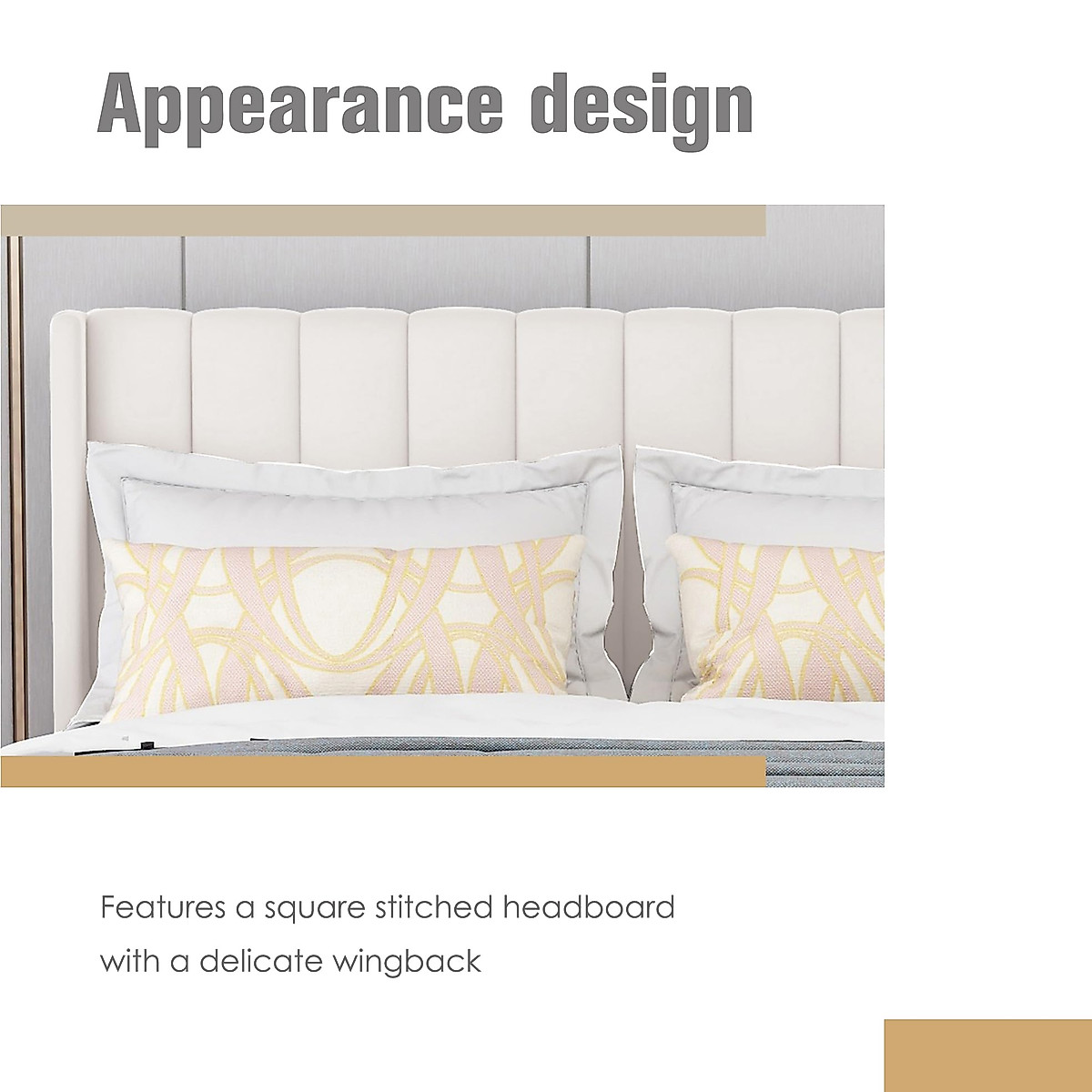 AGARTT Upholstered Platform Bed Frame Full Size with Headboard and Footboard/Wooden Slats Support/No Box Spring Needed/Easy Assembly, Beige Velvet