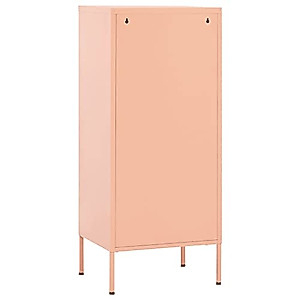 GOLINPEILO Metal 3-Drawer Storage Cabinet, Steel Drawer Storage Organizer, Metal Storage Dresser Cabinet, Office Storage File Cabinet for Home Office Organization, 16.7"x13.8"x40" Pink