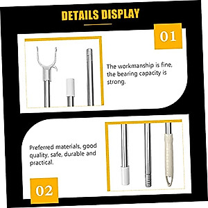 BUGUUYO Stitching Clothes Rail Coat Hooks Heavy Duty Retractable Clothesline Heavy Duty Light Stand Closet Hooks Clothesline Prop Pole Heavy Duty Hangers Splicing Clothing Pole Metal Guide