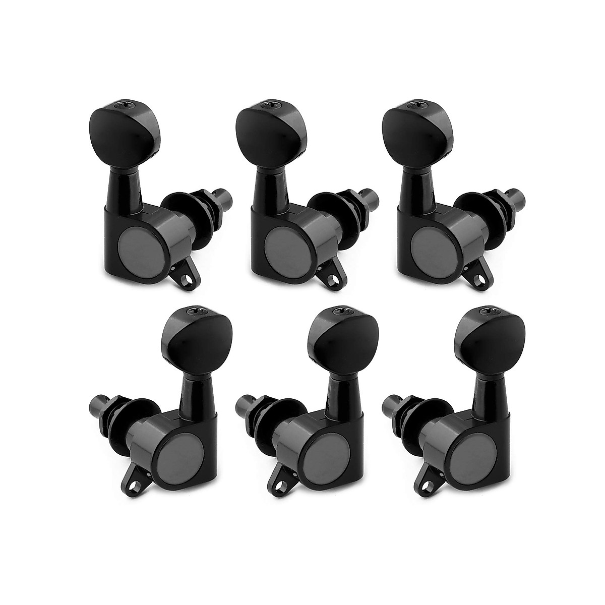 Holmer Guitar String Tuning Pegs Tuning Machines Sealed Machine Heads Grover Tuners Tuning Keys Oval Button 3 Left 3 Right for Electric Guitar or Acoustic Guitar Black.