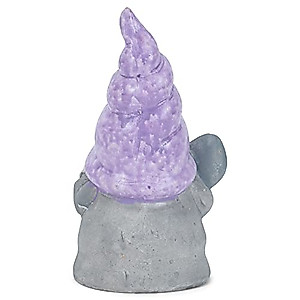 Napco Mini Spring Gnome with Shovel 5.25 Inch Tall Blue Speckled Ceramic Garden Figurine