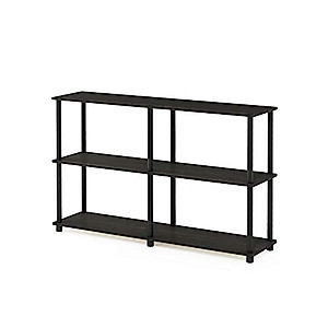 Furinno Turn-N-Tube 3-Tier Double Size Storage Display Rack, Espresso/Black