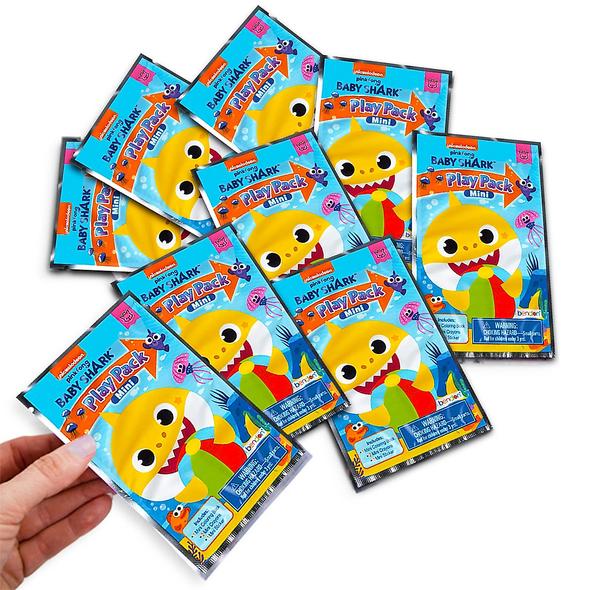 Baby Shark Mini Party Favors Set for Kids - Bundle with 24 Mini Baby Shark Grab n Go Play Packs with Coloring Pages, Stickers and More (Baby Shark Birthday Party Supplies)