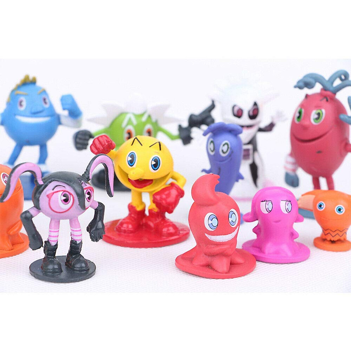 Seamont New Gift PAC-Man and The Ghostly Adventures 12 pcs Movie Action Figure Kids Toy Xmas Gift Cute, 3-5cm