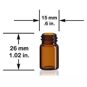 MagnaKoys 5/8 Dram Amber or Clear Glass Vials w/Polycone Foil Teflon Foam Liner Caps (5/8Dram w/Polycone Cap, Amber, 30)