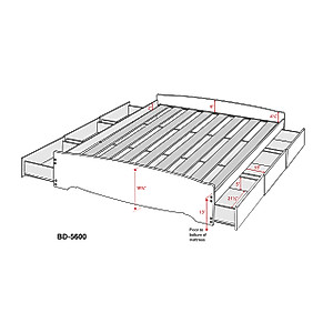 Prepac Full Mate's Platform Storage Bed with 6 Drawers, Espresso