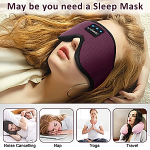 LC-dolida Steam Eye Mask, Eye Steamer with Sleeping Headphones for Side Sleepers, Colorful 3D Music Eye Mask Cool Birthday Holiday Unique Gifts for Family