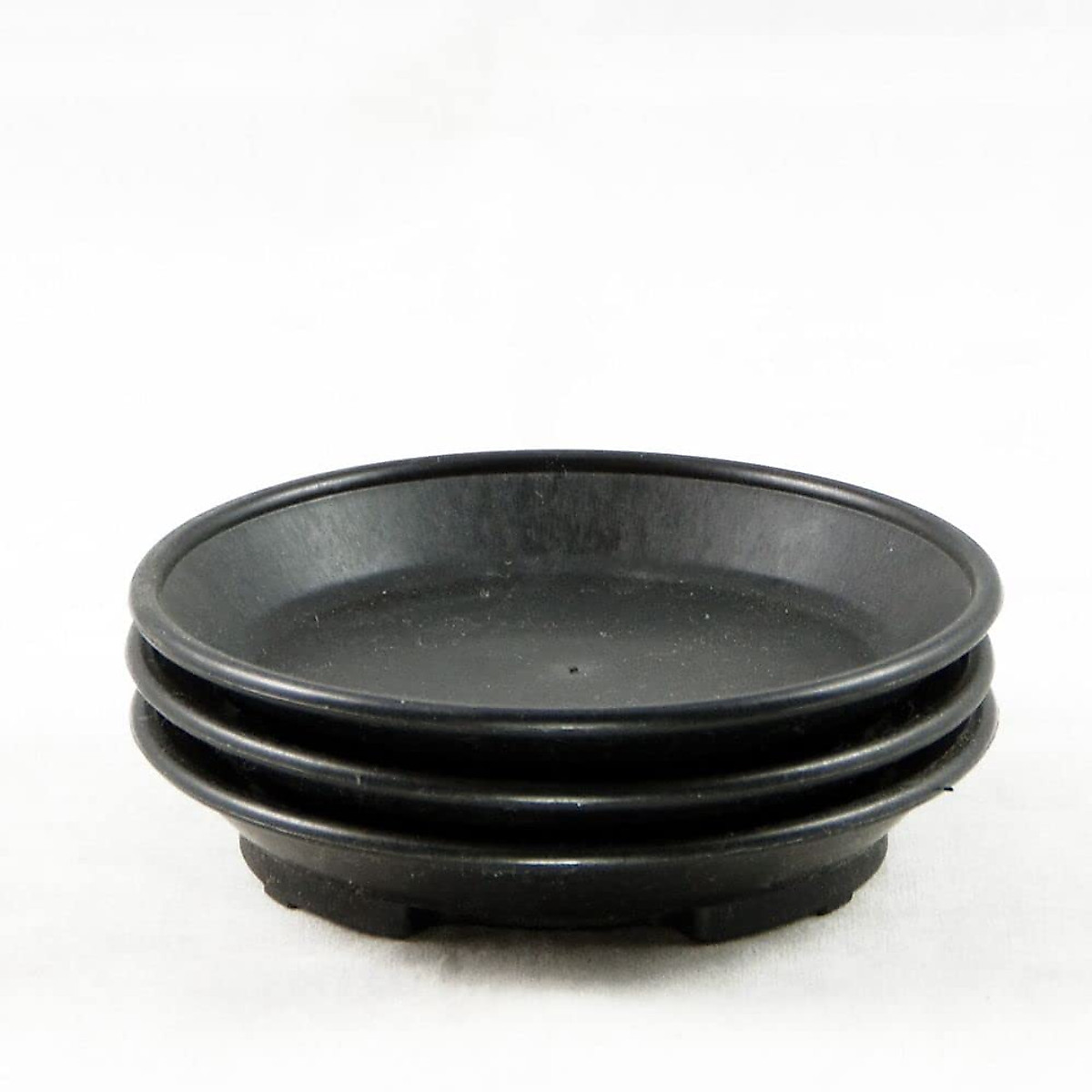 3 Pcs Round Black Plastic Humidity/Drip Trays for Bonsai Tree 4.75"x 4.75"x 1"