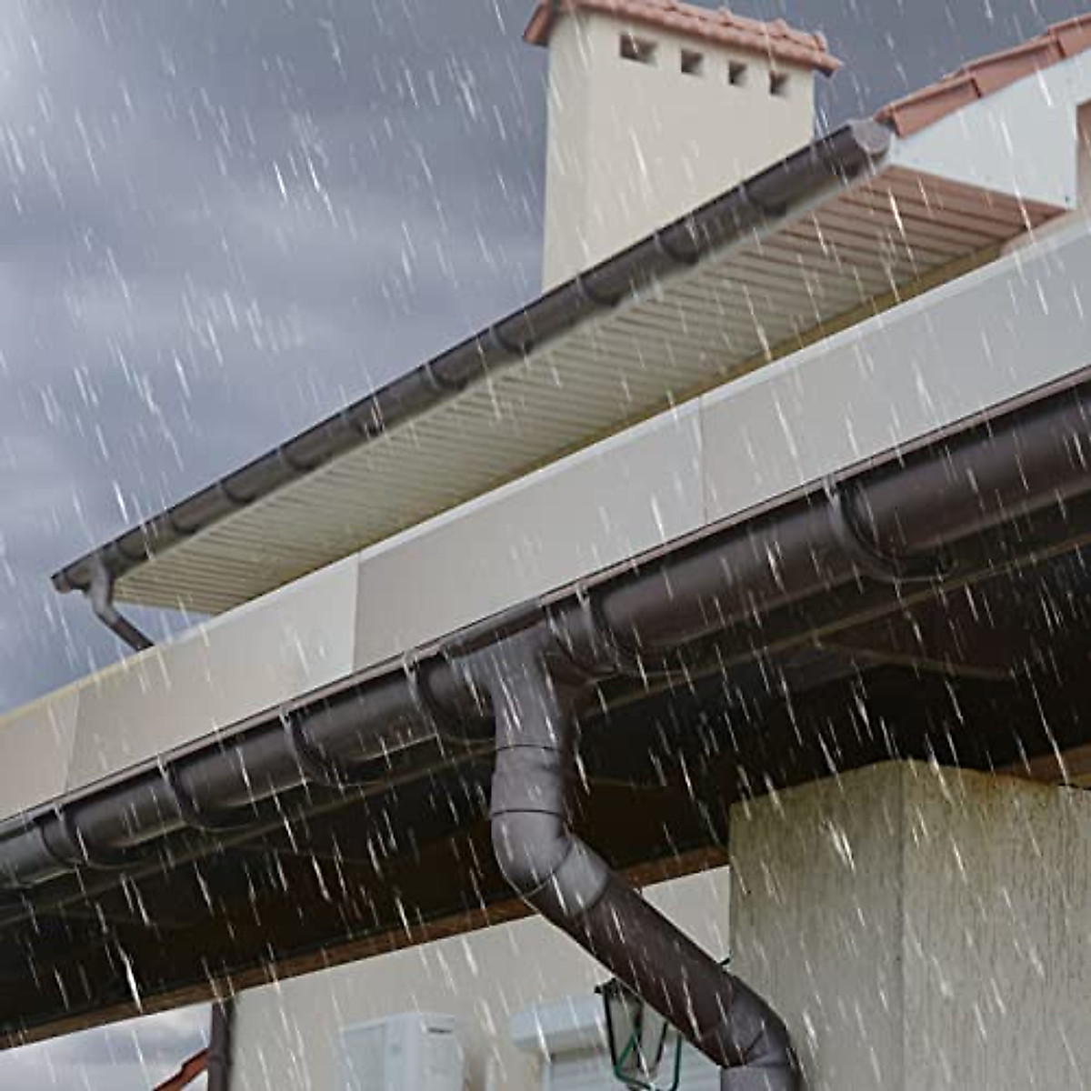 6 Pack Stainless Steel Rainwater Valley Gutter Splash Guard Straight or Bent Style 10 Inch Each, Bright Silver