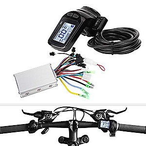 Motor Brushless Controller, 48V 350W Motor Controller Waterproof LCD Display Thumb Throttle Panel Electric Bicycle Scooter Brushless Controller Kit