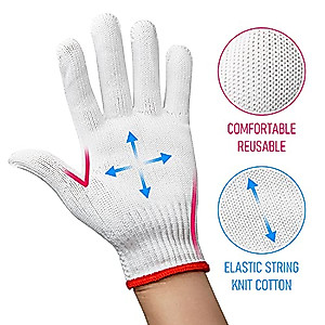 apauls Cotton Work Gloves, 12 Pairs Knitted Lightweight Work Safety Gloves, Elastic Cotton Glove for Painter Mechanic Industrial Warehouse Gardening Construction BBQ