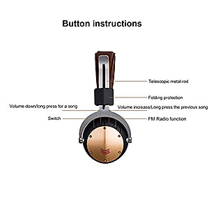 newshijieCOb MH6 Durable Foldable Bluetooth Wireless Outdoor Headphone FM Radio Bass Stereo Headset Head-Mounted Headphone Camel