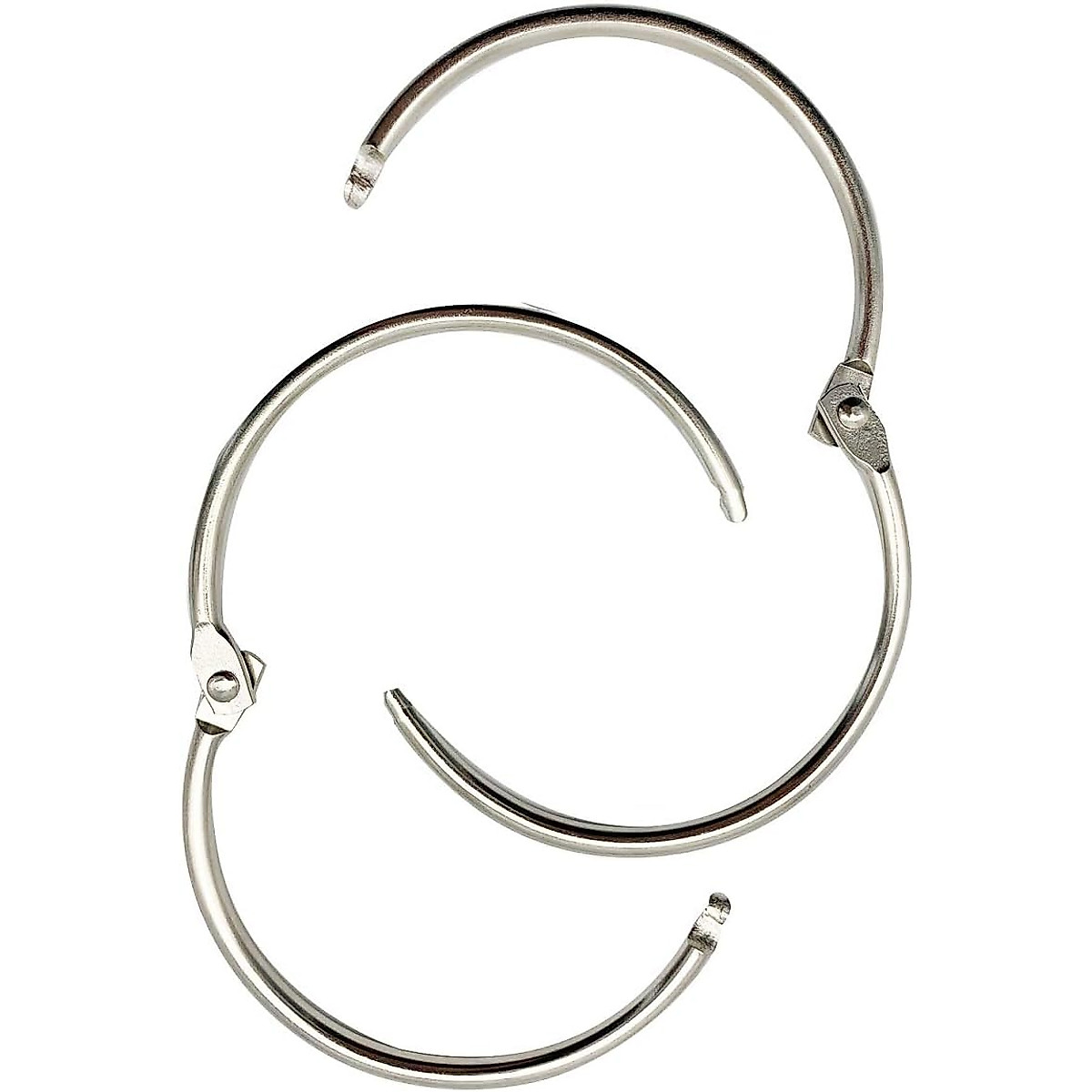 KTOJOY 2 Inch (15 Pack) Loose Leaf Binder Rings, Nickel Plated Steel Binder Rings,Keychain Key Rings, Metal Book Rings,Silver, for School, Home, or Office