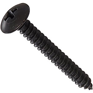 Small Parts 0820ABPTB Steel Sheet Metal Screw, Black Oxide Finish, Truss Head, Phillips Drive, Type AB, #8-18 Thread Size, 1-1/4" Length (Pack of 100)