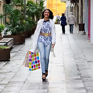 Concho Belts for Women Western Style, Vintage Wide Leather Belt, Circle Whippy Concho Belts, Boho Moroccan Belt Black (Brown, 115cm/45in)