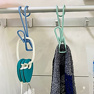 DOITOOL Towel Hooks Towel Hooks 10pcs Windproof Clothespins with Hook Green Clothes Hook Holding Clothes Shoes Socks Gloves for Home Door Wall Cloth Hanger Towel Hook Towel Hook