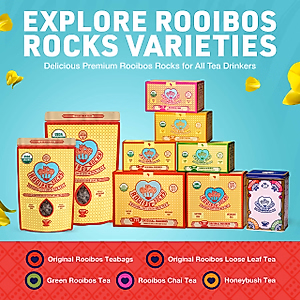 Caffeine Free Red Rooibos Tea Bags 40 - Naturally Sweet Herbal Tea Safe for Children and Pregnant Women - Low Tannin, Premium Organic Rooibos Tea Sustainably and Ethically Farmed in South Africa