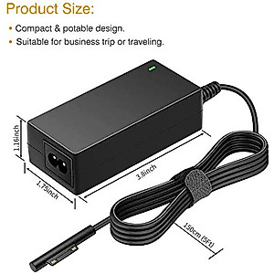 POWSEED Surface Pro 12V 2.58A Tablet AC Adapter Power Supply Laptop Charger for Microsoft Surface Pro 4 i5 i7 Surface Pro 5 Pro 3 Wall Charging Cable Cord 10Ft
