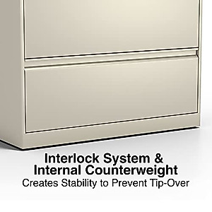 Staples 870391 Commercial 2-Drawer Lateral File Cabinets 36-Inch Wide Putty