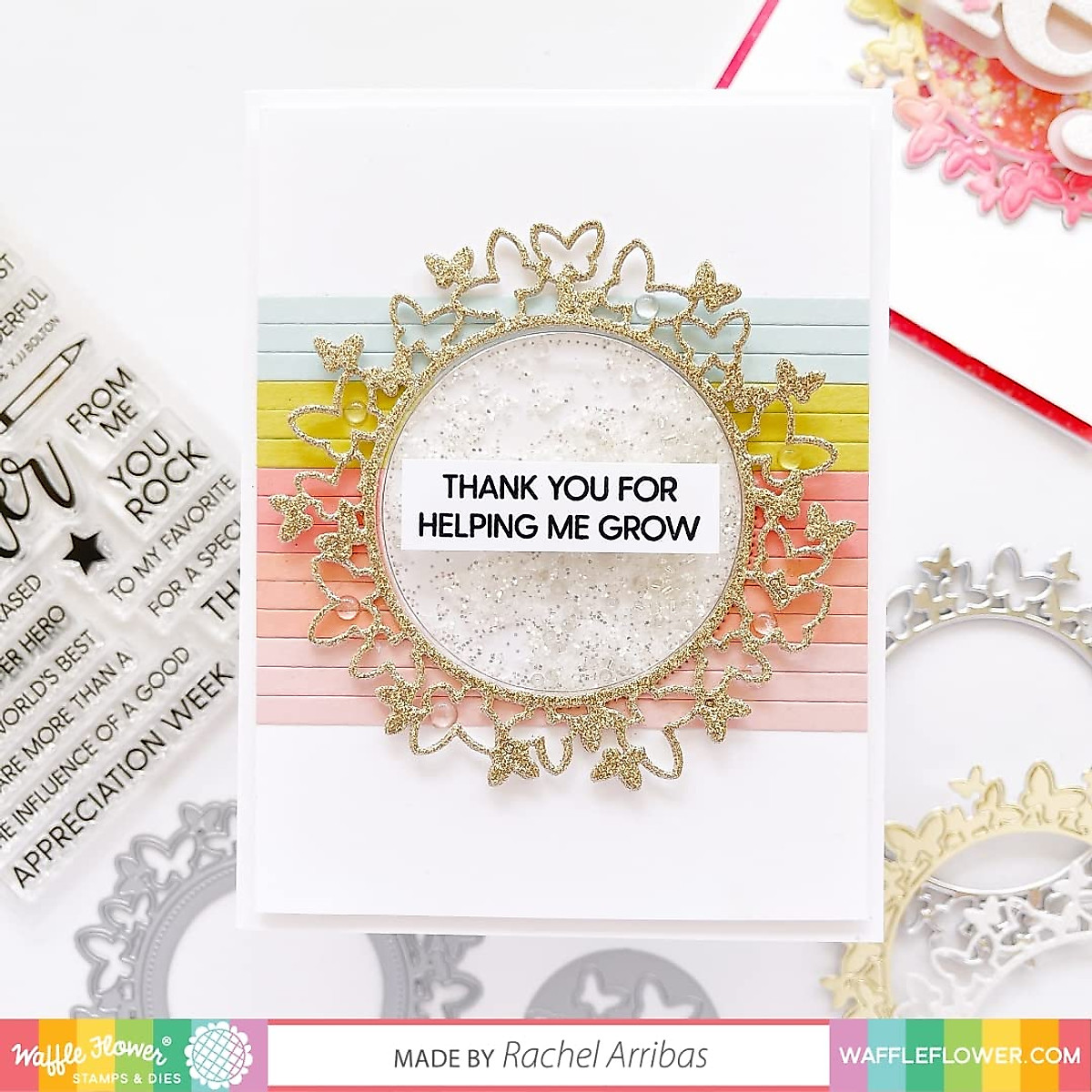 Waffle Flower Shaker Cover - Slim Circles - 1/8" Deep Low Profile Plastic Clear Shaker Pourch Covers to Create Shaker Cards to Send Through Regular Mail. 2.2", 1.45", and 0.7" Circles