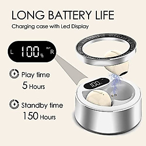 Xmenha Invisible Earbuds Smallest Wireless Bluetooth Small Tiny Ear Buds Secret Hidden Headphones for Work Sleeping Music Comfort Mini Sleep Earbuds for Side Sleepers Red