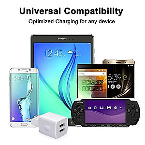 European Wall Charger, Vifigen 2-Pack USB 2.1AMP Universal Europe Charger Block Dual Port Plug Compatible for iPhone 14 13 12 11 Pro Max XS XR X SE 8 7 6 Plus, Samsung S22 S21 A13, Note 20, LG, Moto