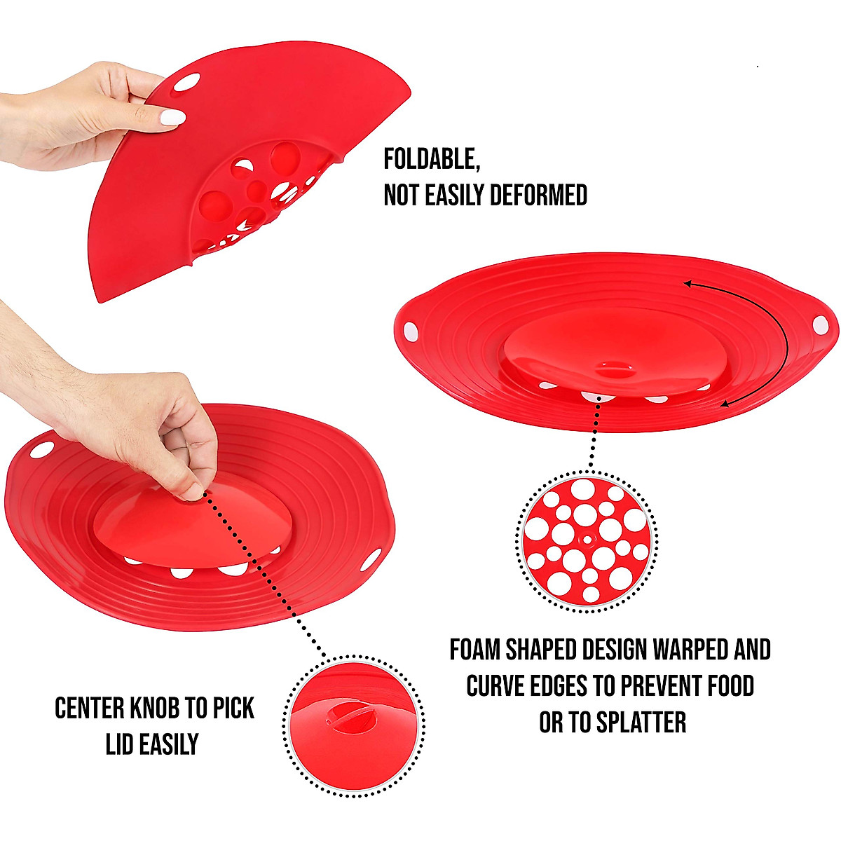 Boil Over Spill Stopper Lid for Steam Pot, BPA-Free 11.5" Silicone Cover, Used in Bakeware, Microwave Boil Spill Stopper Safe Guard (2 PCS)