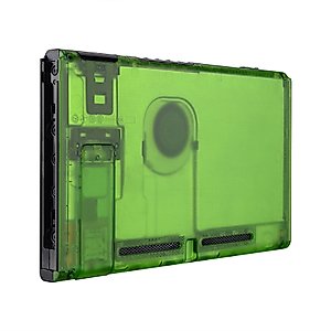 eXtremeRate Back Plate for Nintendo Switch Console, NS Joycon Housing Shell (D-Pad Version) with Full Set Buttons, DIY Replacement Shell for Nintendo Switch - Transparent Clear Green