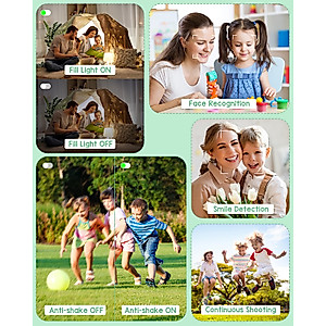 Digital Camera, FHD 1080P Kids Camera with 32GB SD Card 44MP Point and Shoot Camera with 16X Digital Zoom, Compact Portable Small Digital Camera for Teens Students Kids Girls Boys Beginner-Green