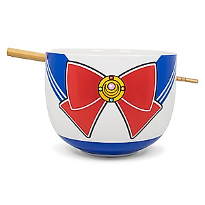 Sailor Moon Japanese Dinnerware Set | 16-Ounce Ramen Bowl, Chopsticks