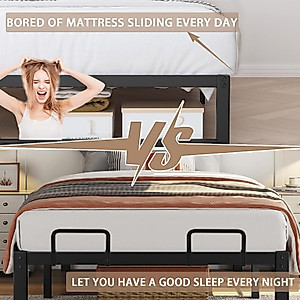 NXN-HOME Mattress Slide Stopper, Metal Mattress Retainer Bar for Adjustable Beds, Mattress Holder in Place to Keep Mattress from Sliding, Metal Mattress Stabilizers for Metal Bed Frame - 4 Pack