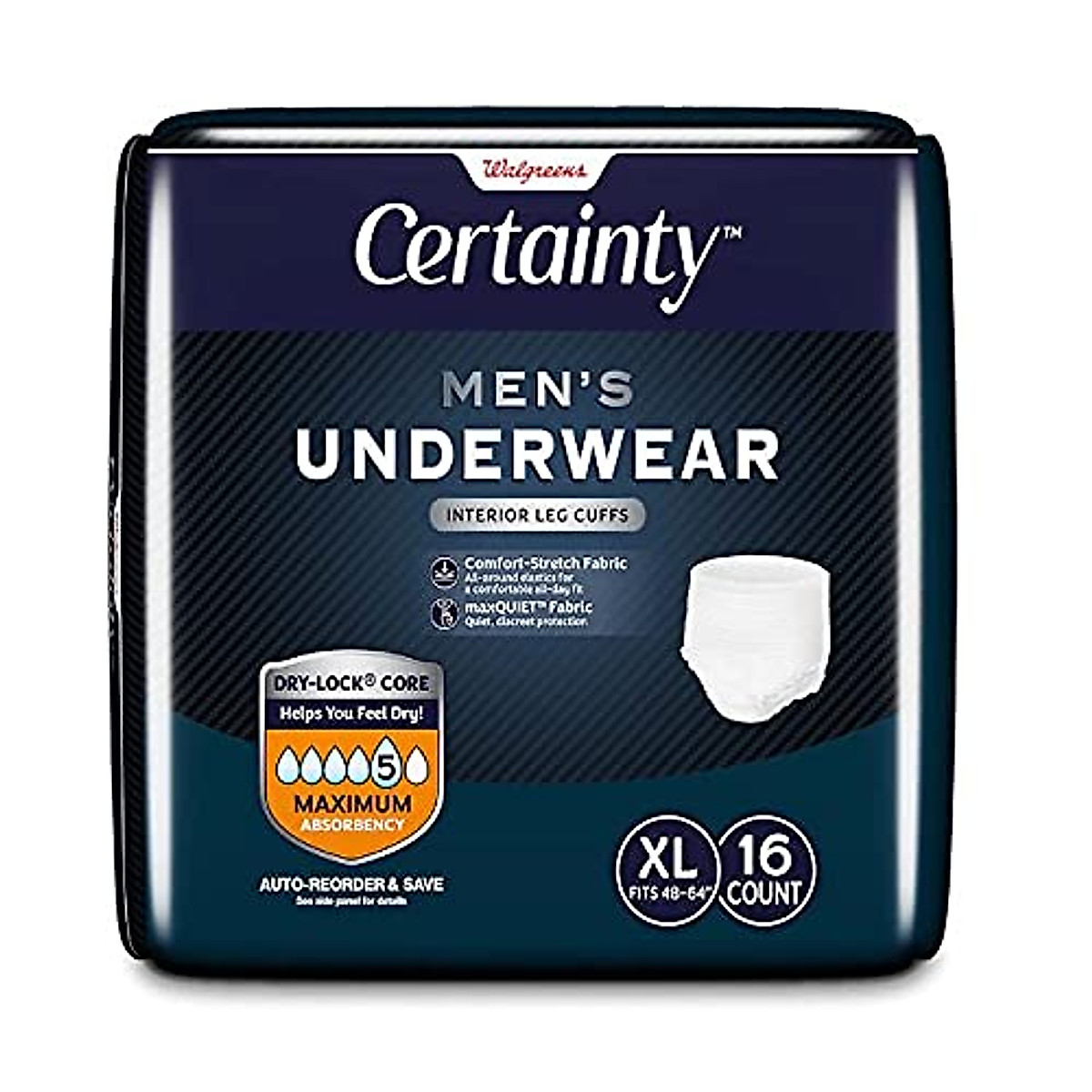 Walgreens Certainty Men's Underwear, Maximum Absorbency, XL 16 ea