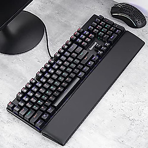 Redragon P037 Meteor L Computer Keyboard Wrist Rest Pad, Ergonomic Soft Memory Foam Wrist Support w/Anti-Slip Rubber Base, 100% 104 Keys Standard Size 17.12 x 2.87 in, 0.78 inch (20mm) Height, Black