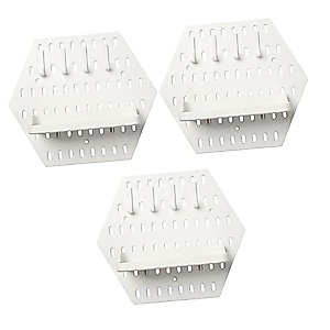 Zerodeko 3 pcs Storage Rack Small Storage Shelves Wall Mounted Shelf White Storage Shelves White Hanging Shelves Plastic pegboard Wall Shelves Pegboard Wall Ledges Wall Shelf Wall Rack Tool