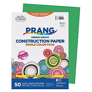 Prang (Formerly SunWorks) Construction Paper, Holiday Green, 9" x 12", 50 Sheets