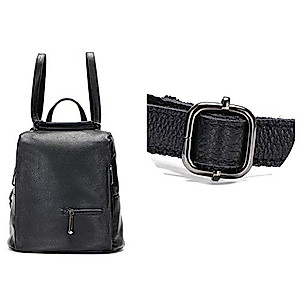 JeHouze Women Real Leather Shoulder Purse Backpack Antitheft Convertible Ladies Bag