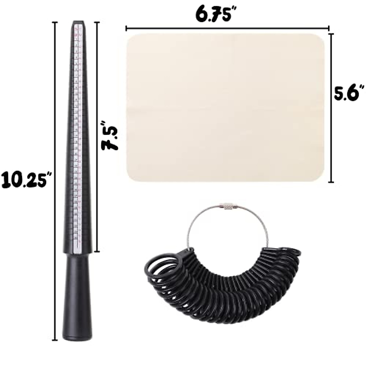 Mr. Pen- Ring Sizer Measuring Tool Set, Ring Sizer Guage & Plastic Ring Mandrel with 1 Polishing Cloth, Ring Sizer, Ring Measure for Fingers, Ring Sizing Kit, Ring Finger Sizer, Ring Sizer Tool.