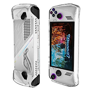 HUAYUWA Clear Protective Case Compatible for ROG Ally 7" Gaming Handheld 2023 Soft TPU Cover Case Game Console Full Pretoction Case
