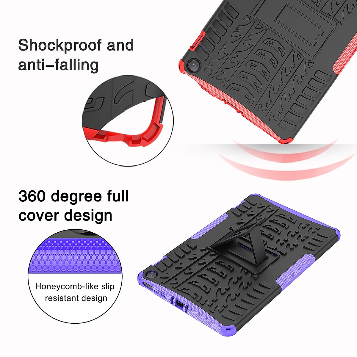 Maomini Case for F i r eMax 11 inch Tablet 2023 Release,Kickstand Heavy Duty Armor Defender Cover (Purple-)