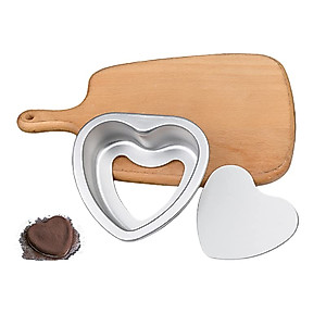 XIGUI 4 Pieces Heart Shaped Cake Pans-4 Inch Cake Pans-with Removable Bottom Cake Dessert Baking Mould- for Kitchen Birthday Valentine Day Wedding